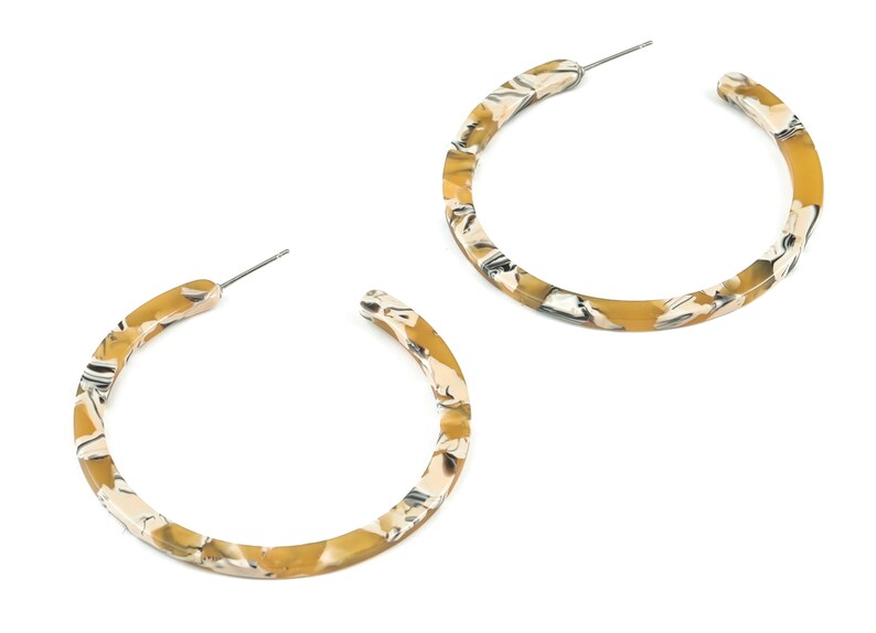 Open Hoop Earrings Stud 2 Inch Hoop Earring Acetate Round | Etsy