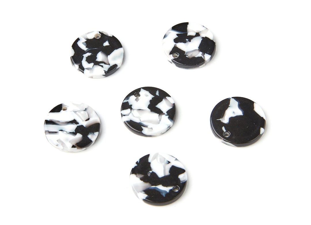 Acrylic Round Earring Charms - Circle Pendant - Pearl Mosaic Charm ...