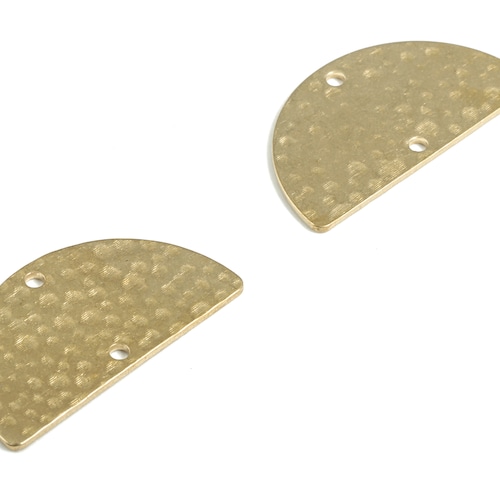 Brass Hammered Half Moon Connector Raw Brass Semi Circle - Etsy