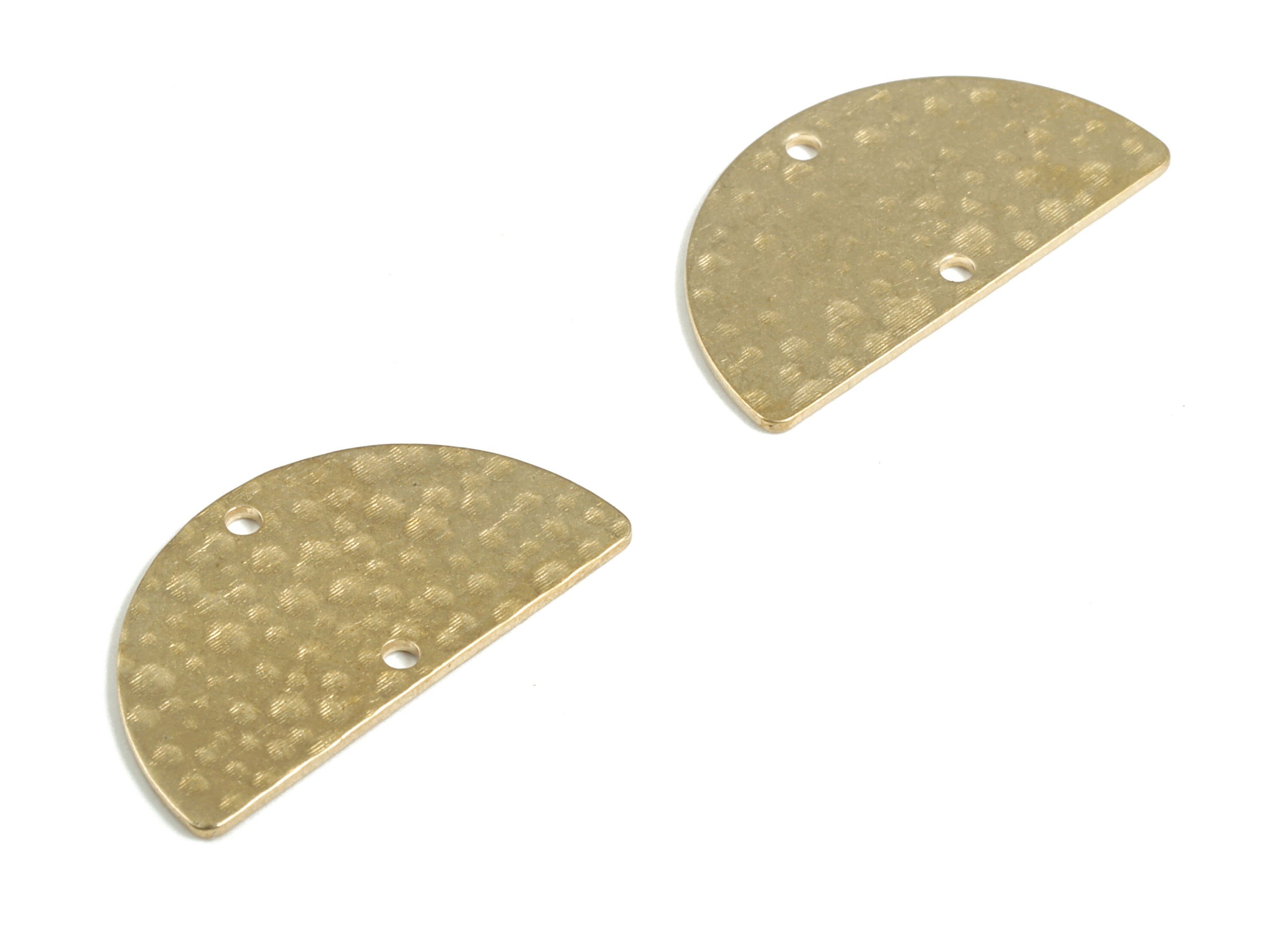 Brass Hammered Half Moon Connector - Raw Brass Semi Circle Earring ...