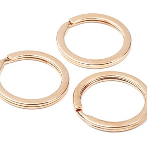 Rose Gold Metal Key Rings - Flat Split Rings - Circle Key Rings ...