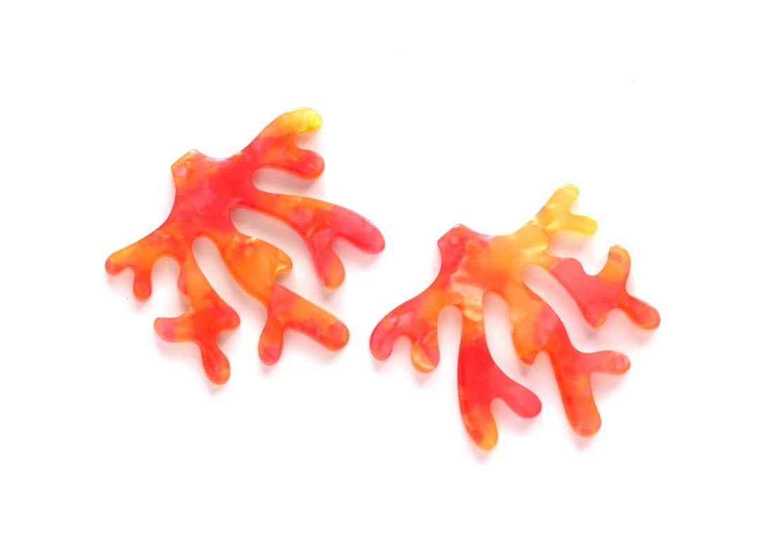 Acetate Coral Charms - Coral Earring and Pendant - Earring Findings ...