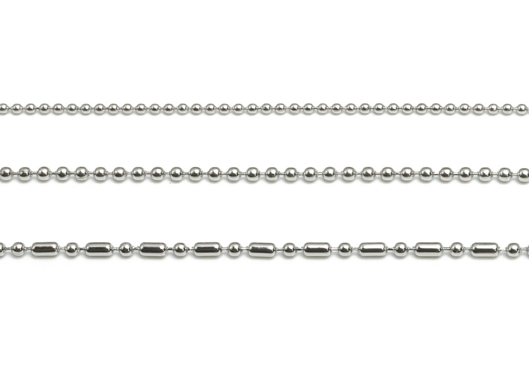 Stainless Steel Ball Chain - 304 Stainless Steel Chain - Silver Tone ...