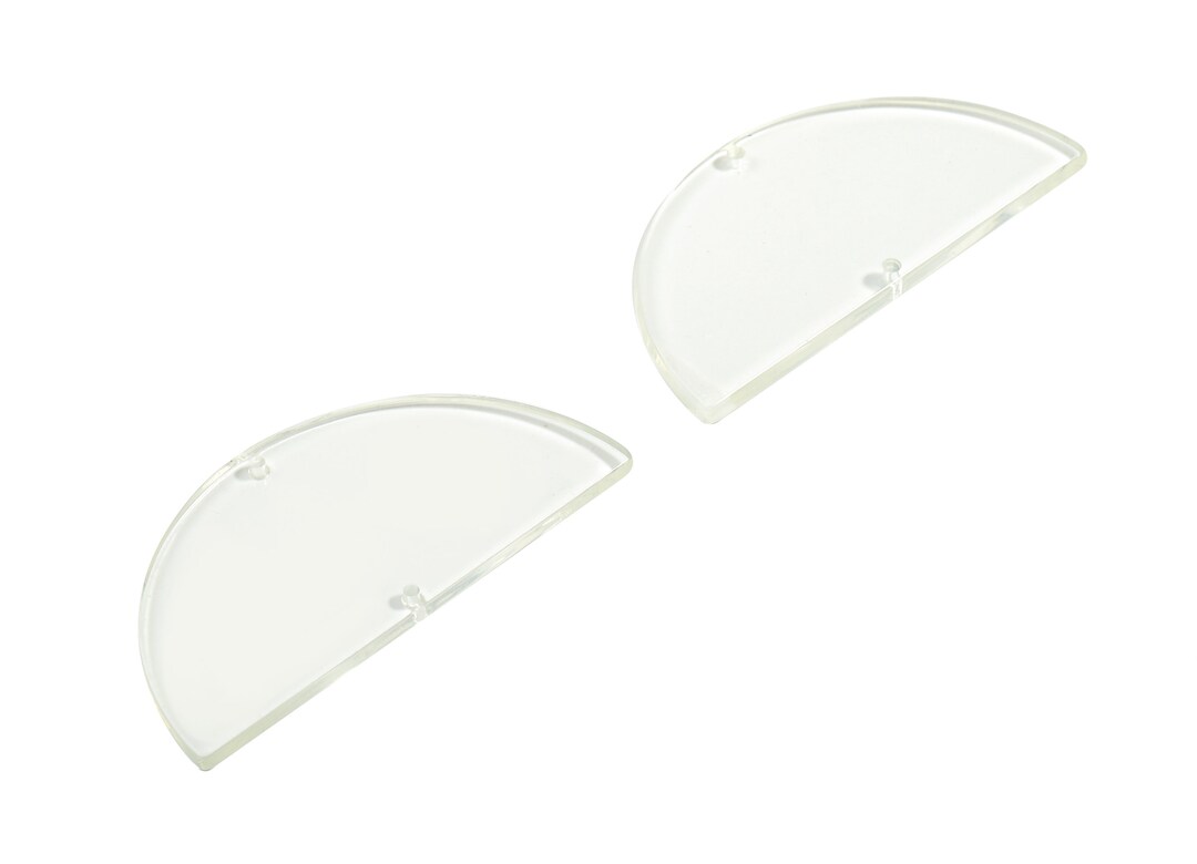 Acrylic Transparent Semicircle Connectors - 2 Holes - Half Moon ...