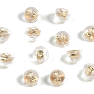 Rubber Earring Stopper Nuts - Ear Back With Rubber Cover - 18K Real ...