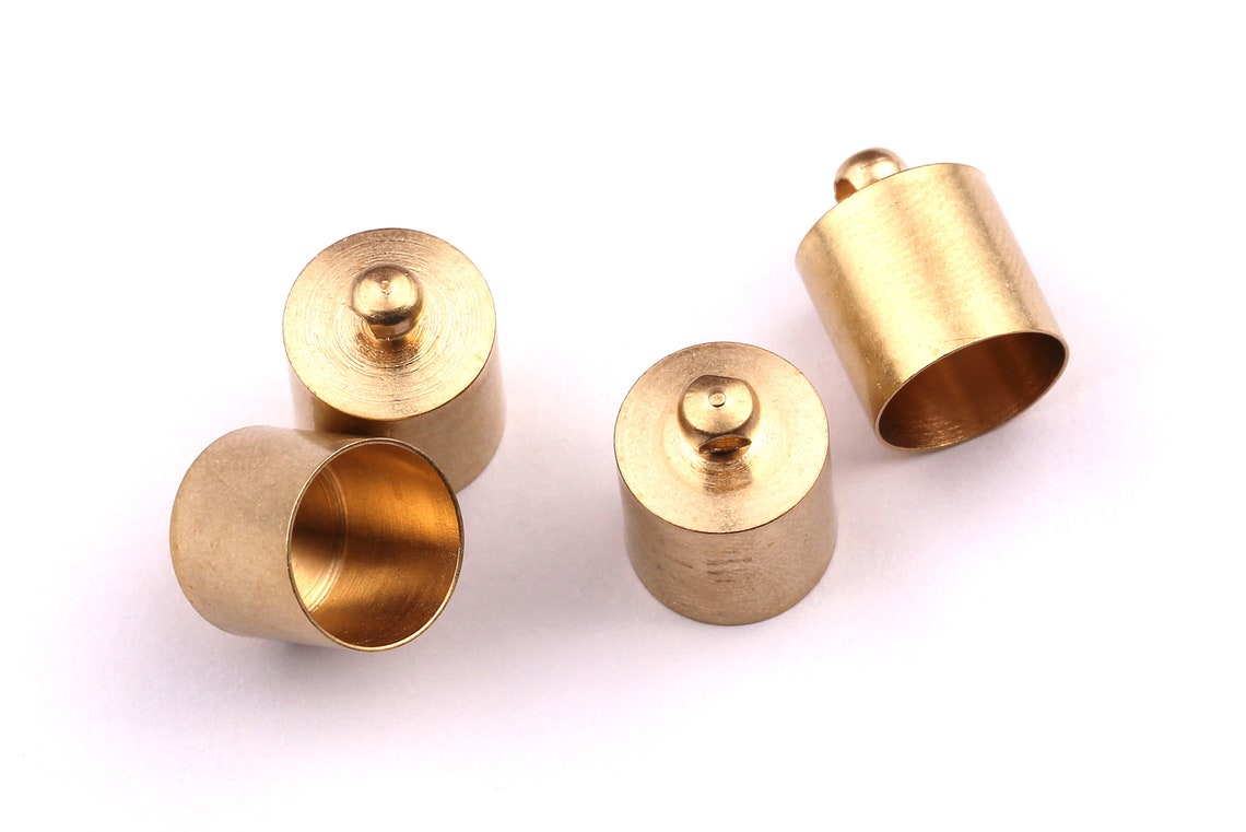 Brass Tassel End Caps Raw Brass Barrel End Cord End Caps - Etsy