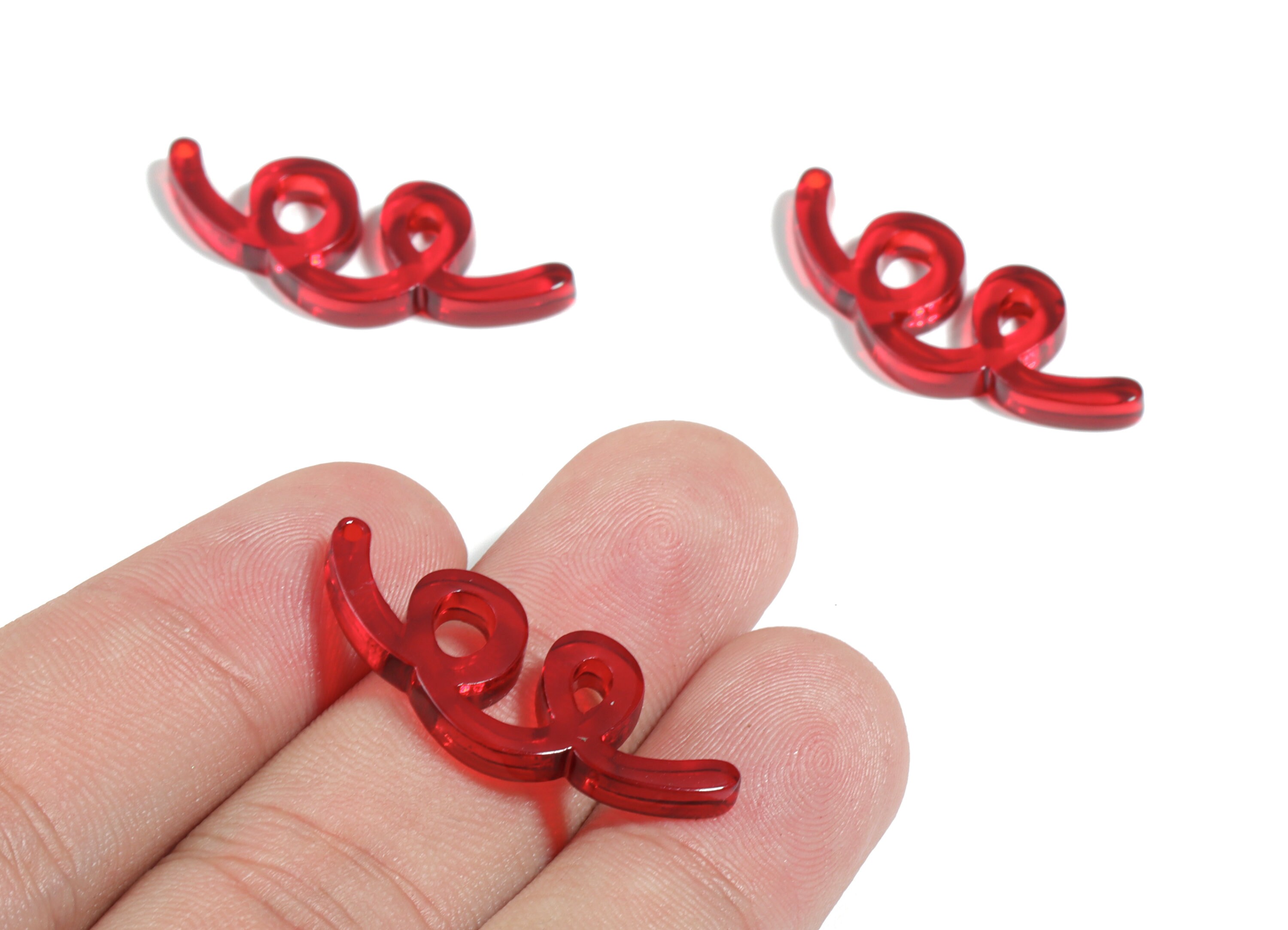 Acrylic Wavy Earring Connector Red Knot Earring Charms - Etsy