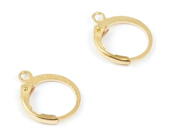Brass Leverback Earring Clasp Raw Brass Plain Leverback - Etsy