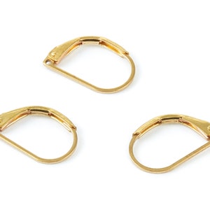 Brass Leverback Earring Clasp - Raw Brass Plain Leverback - Earring ...