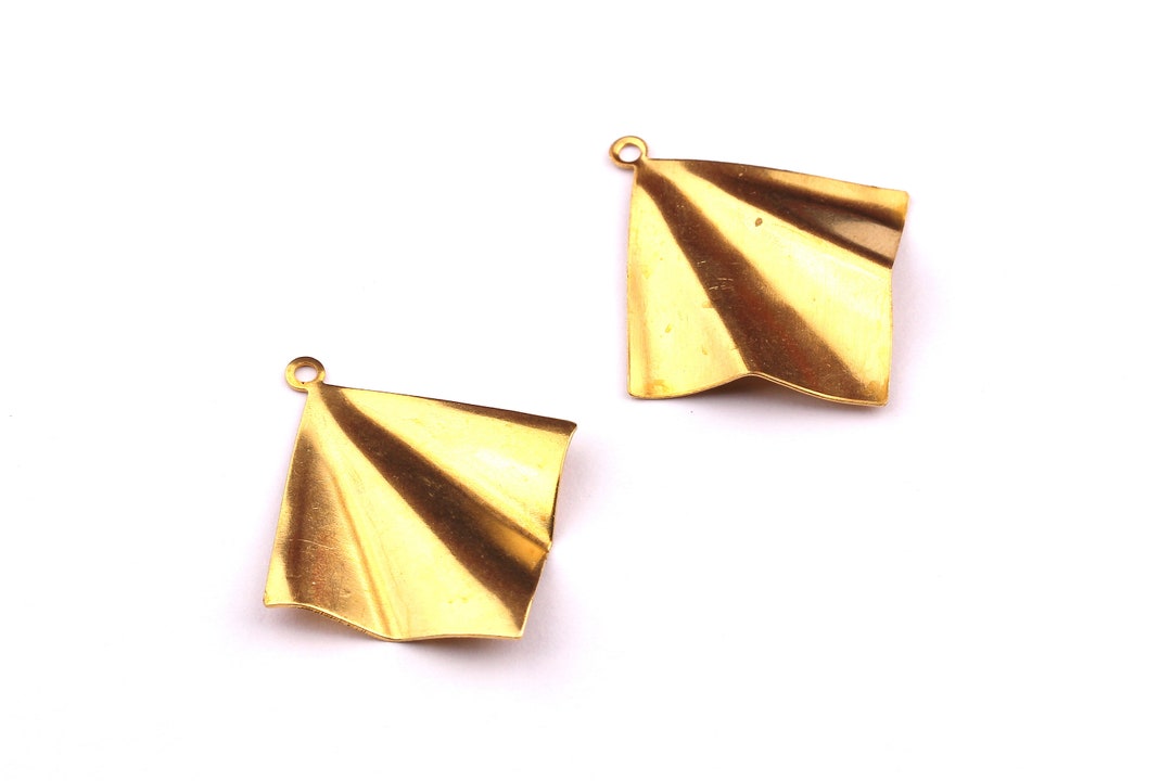 Brass Square Charms - Square Shpaed Raw Brass Charm - Geometric Charms ...