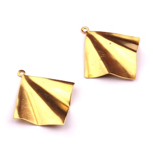 Brass Square Charms - Square Shpaed Raw Brass Charm - Geometric Charms ...