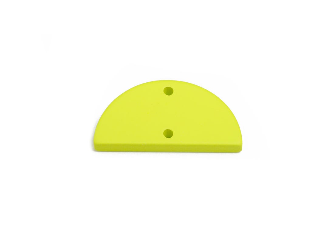 Acrylic Lime Green Half Circle Connector - Matte Semicircle Earring ...