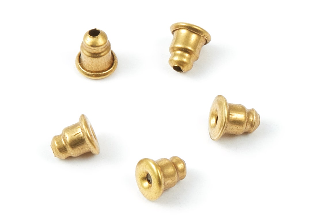 Raw Brass Earring Stopper - Ear Nuts - Ear Wire Backs - Earring ...