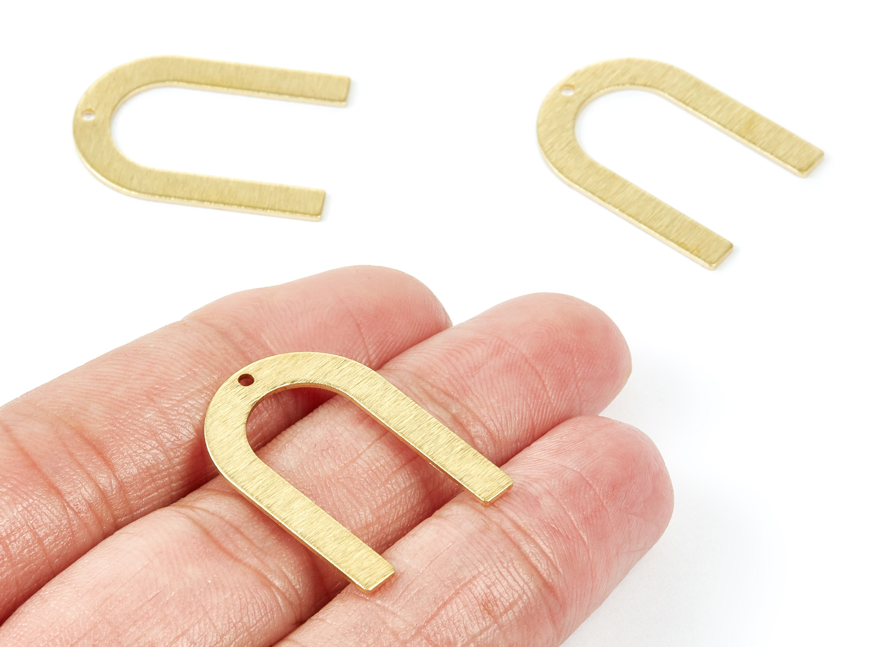 Brass Textured U Charms Textured U Shaped Raw Brass Pendant | Etsy