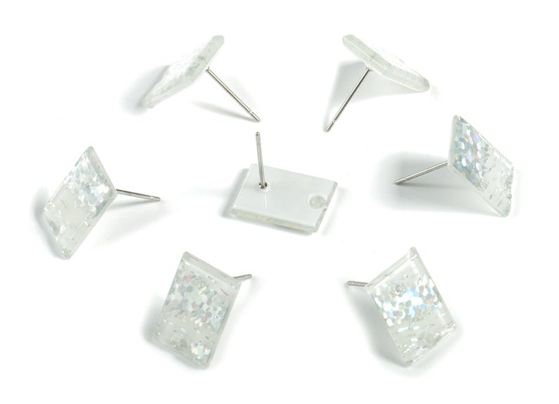 Acrylic Rectangle Earring Stud - Rectangle Earring Post - Surgical Stud ...