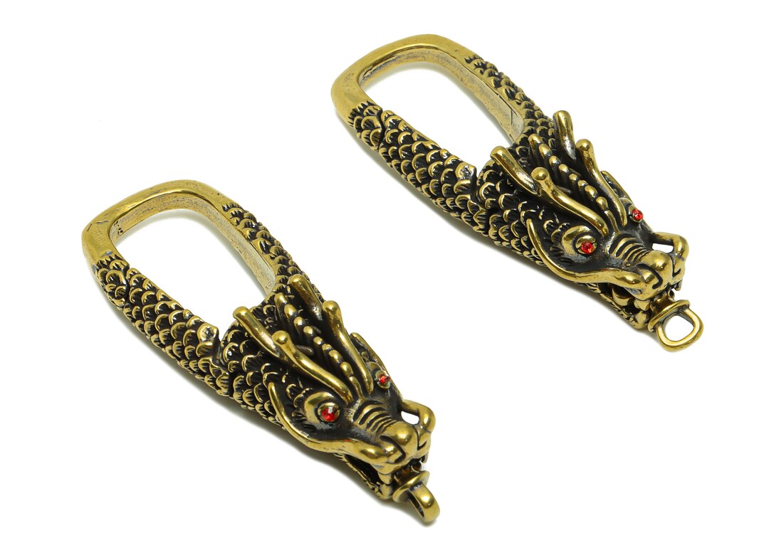Brass Claw Clasps - Raw Brass Dragon Clasps - Keyring Clasp Figure ...