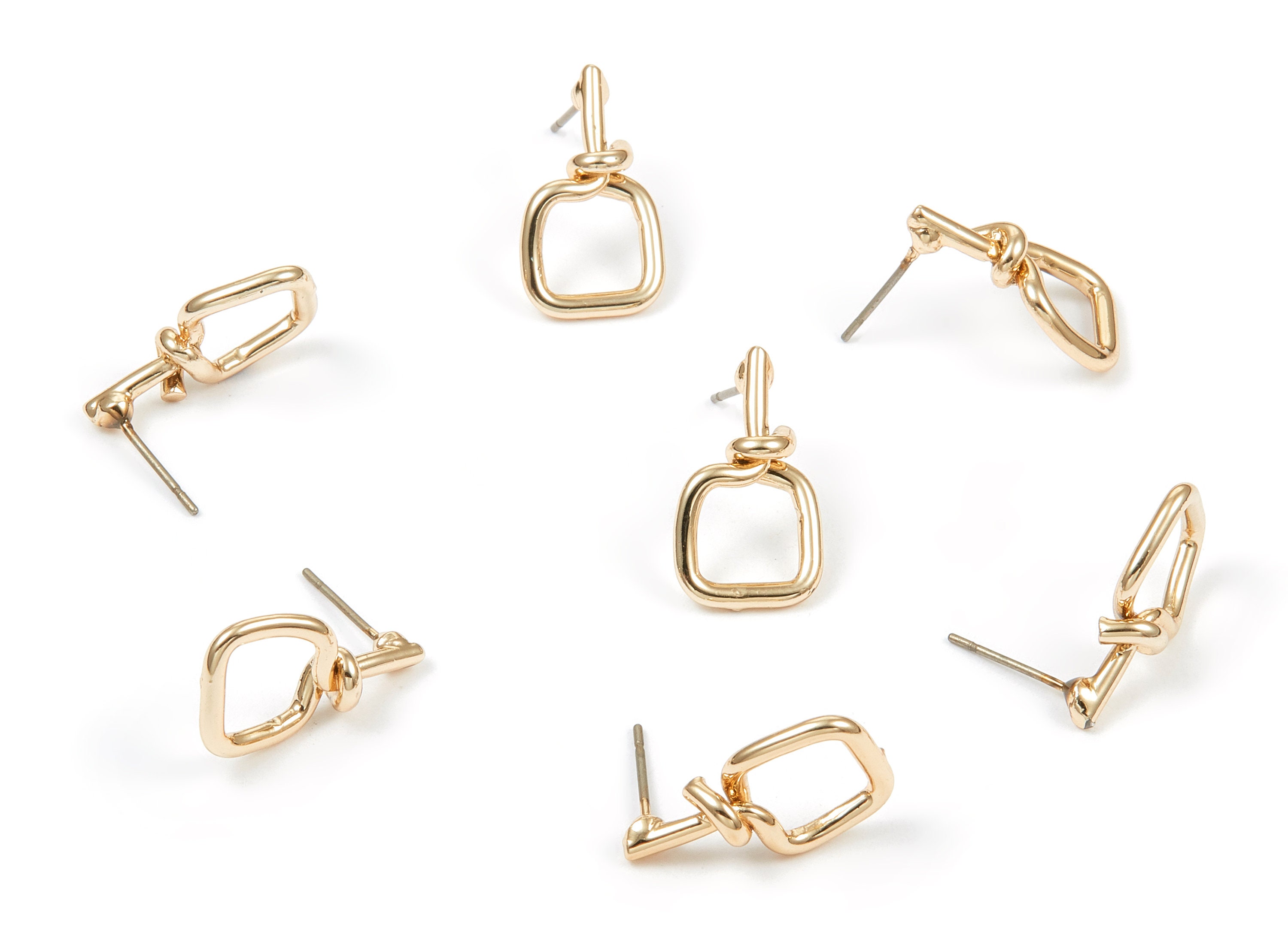 Alloy Square Earring Stud - Zinc Alloy Square Earring Post - Gold Tone ...