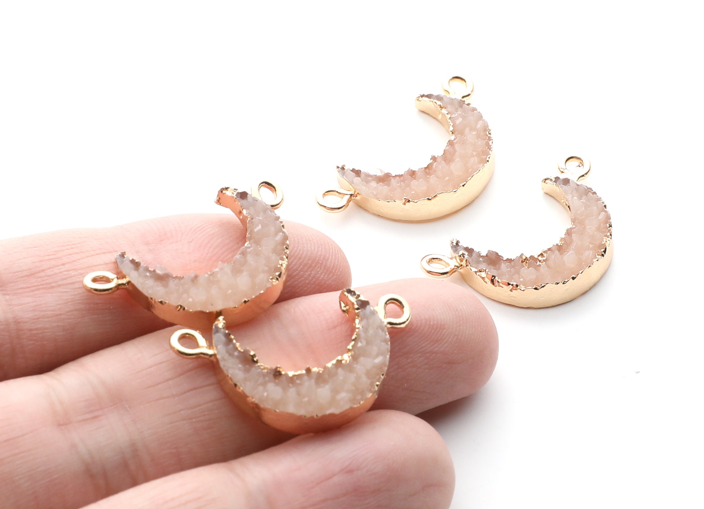 Druzy Bracelet and Necklace Charms - Resin Copper Bracelet and Necklace ...