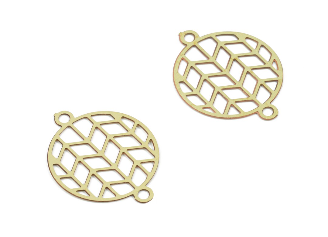 Brass Round Connector - Raw Brass Chevron Round Connectors for Bracelet ...