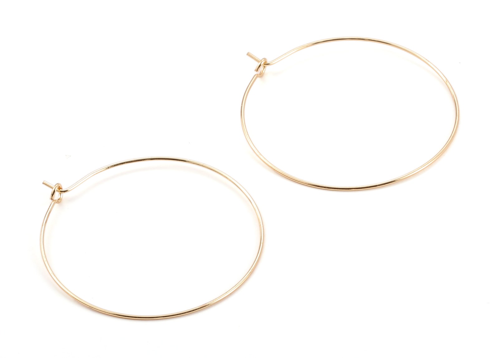 Brass Earring Circle Hoops - Brass Earring Circle Ear Wire - 18K Real ...