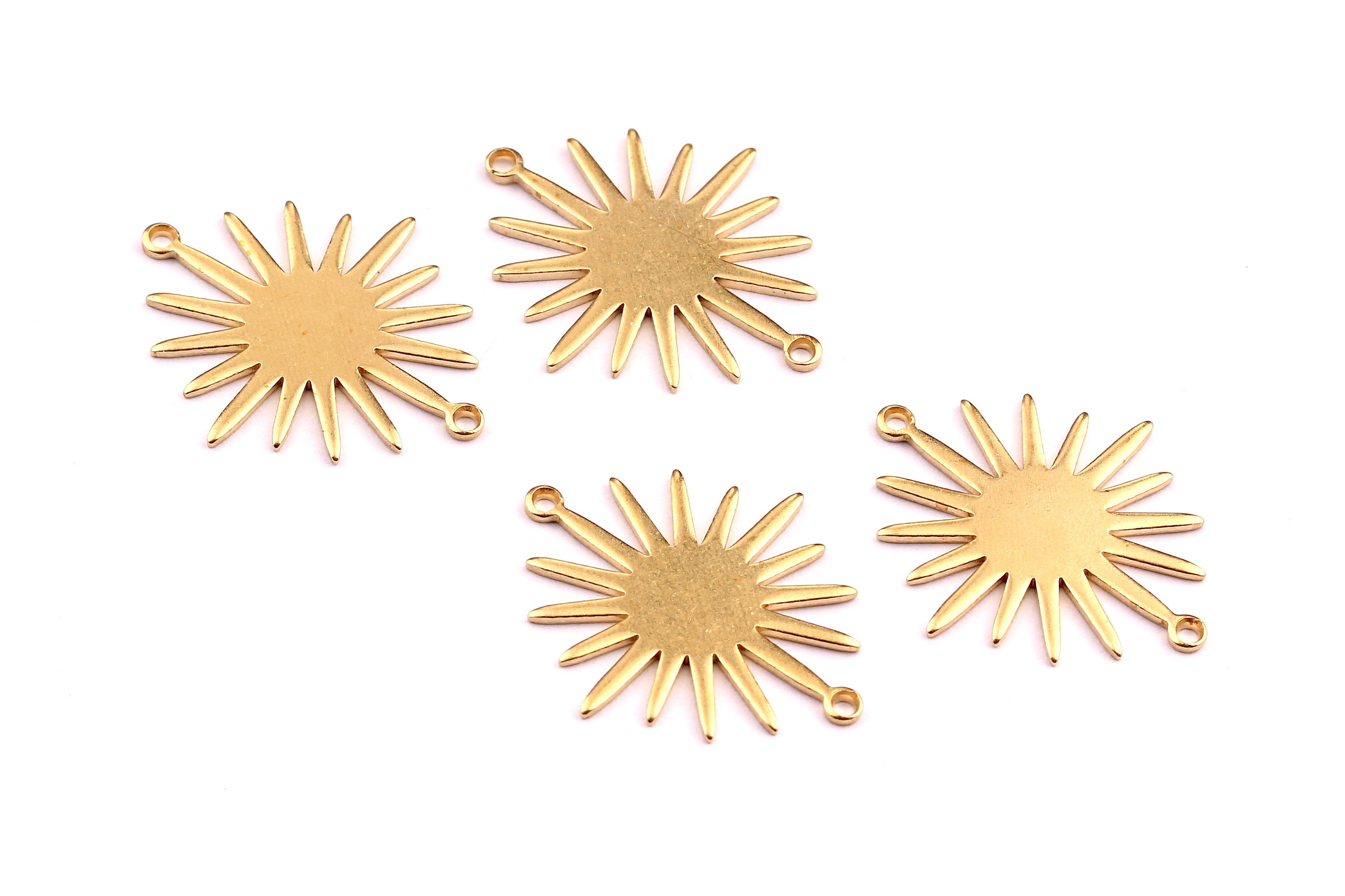 Raw Brass Connector - Sun Shaped Brass Charms - Jewelry Supplies ...