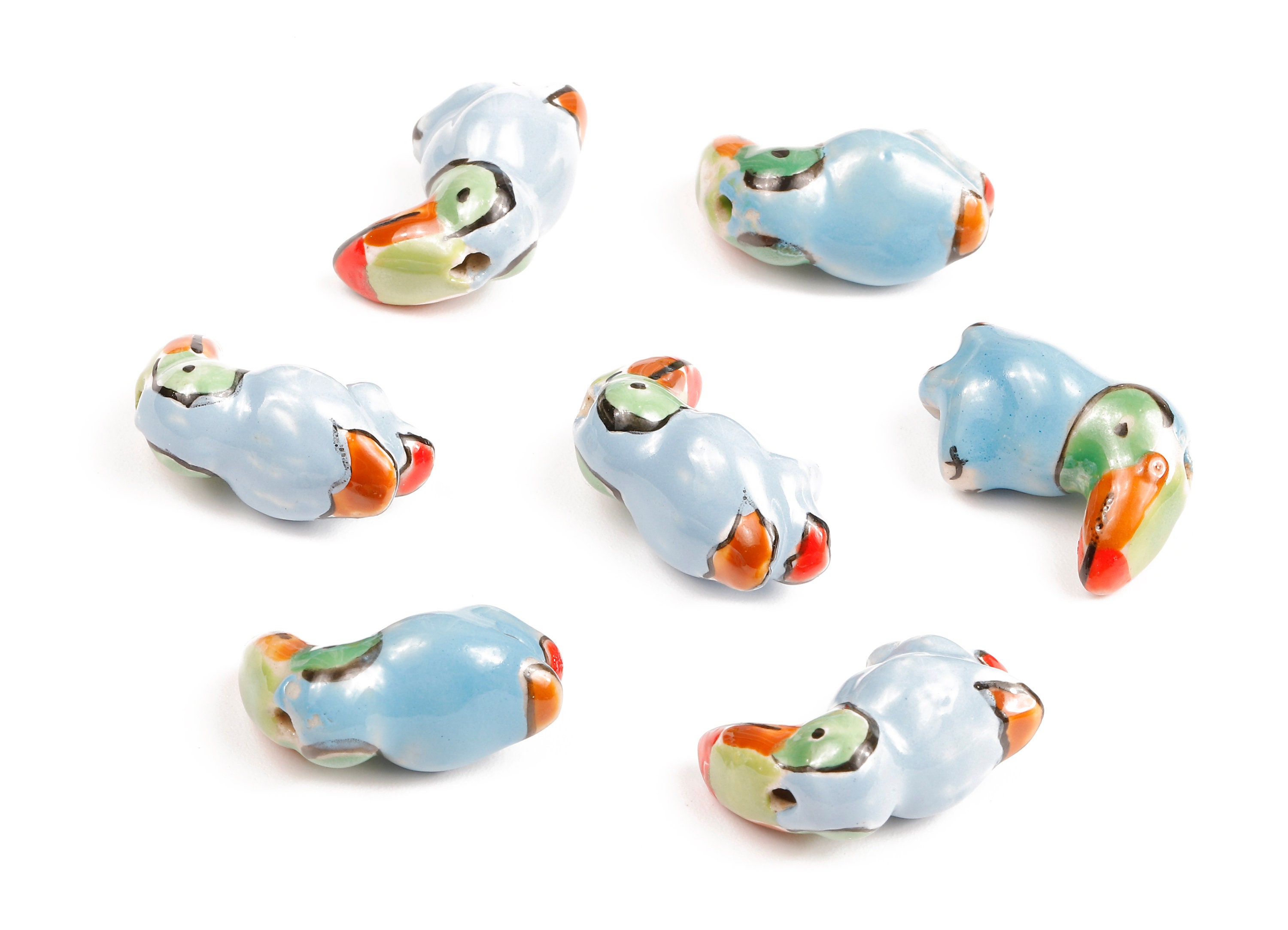 Glazed Ceramic Bird Beads Carved Bird Beads Handmade Beads - Etsy