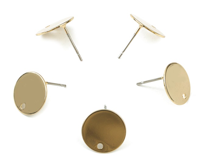 Brass Earring Post With Ball Pad Studs Brass Ball Posts - Etsy