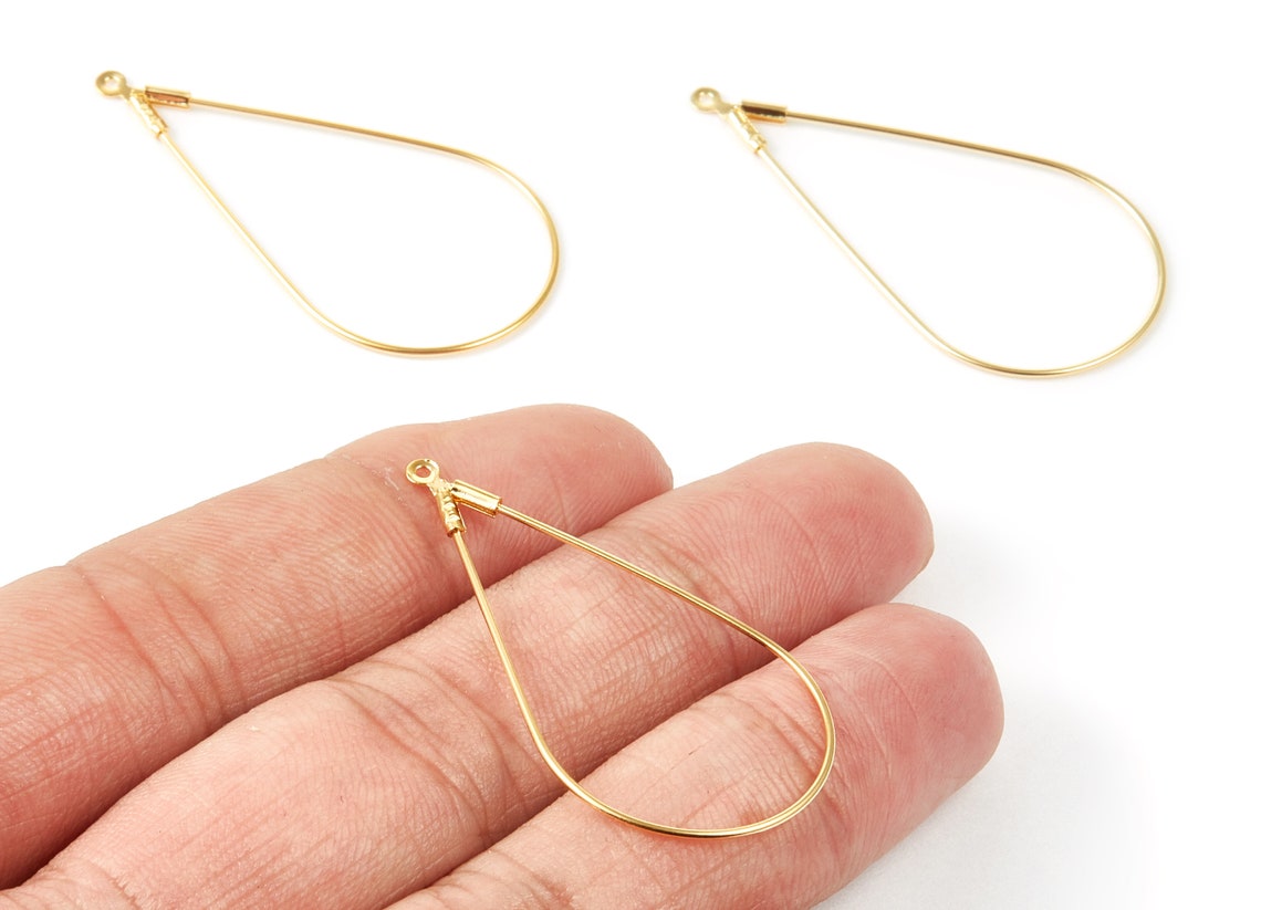 18K Real Gold Plated Brass Earring Wire Brass Ear Wire | Etsy