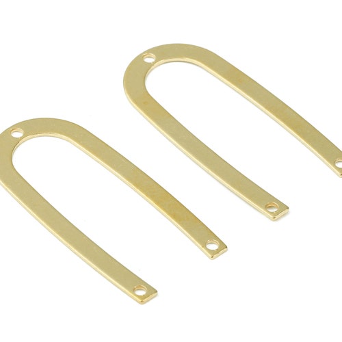 Brass U Charms U Shaped Raw Brass Connectors With 3 Holes - Etsy