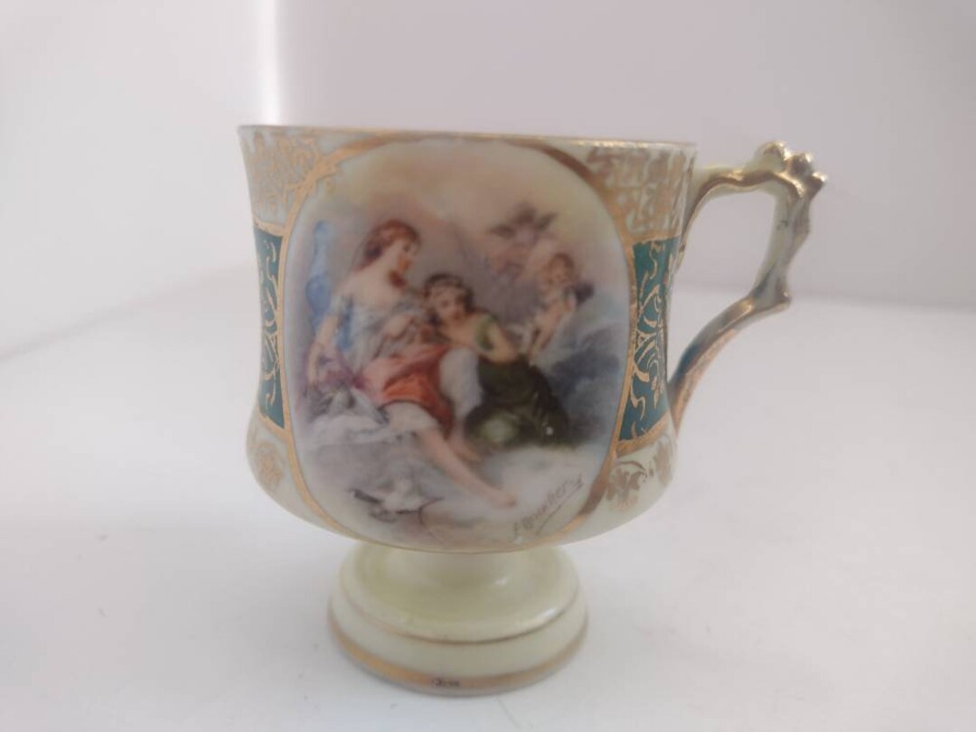 Royal Vienna Style Beehive Mark, Porcelain Footed Coffee Cup, Late 19th ...