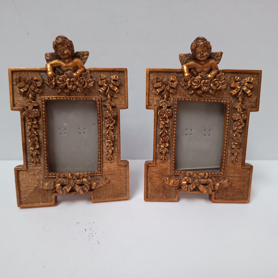 Rococo Style Gold Picture Frames With Angel,set of Two - Etsy