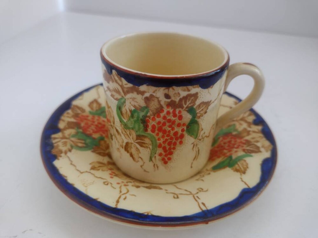 Antique BURSLEY Ware Bacchus Pattern Demitasse Cup and Saucer,art Deco ...