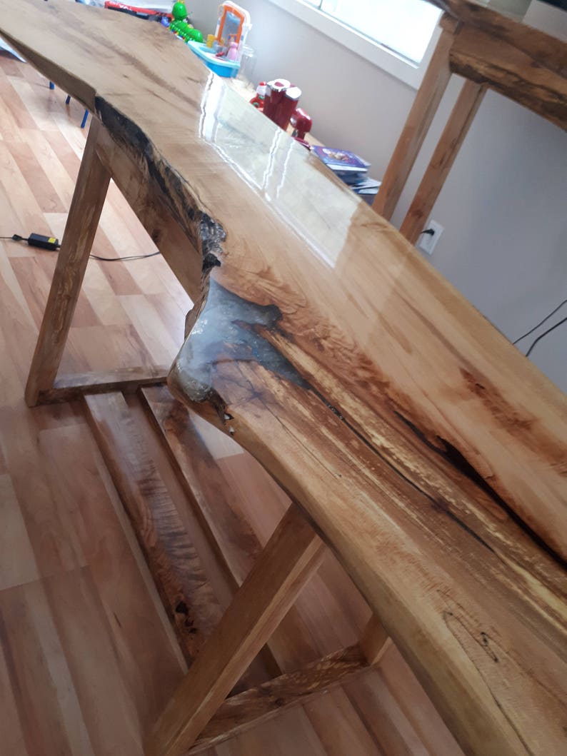 Live Edge Desk Table Spalted Big Leaf Maple Crystals - Etsy