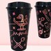 Personalised Black Glitter 24oz Reusable Cup With Straw: Nail ...
