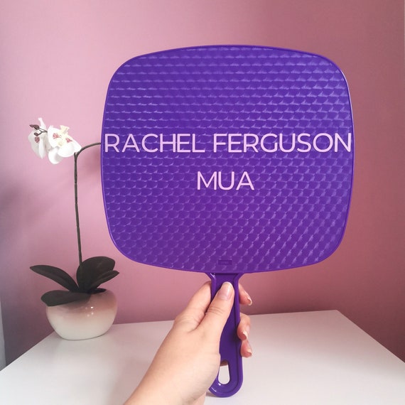 Purple personalised Handheld Mirror for makeup artists/ makeup | Etsy