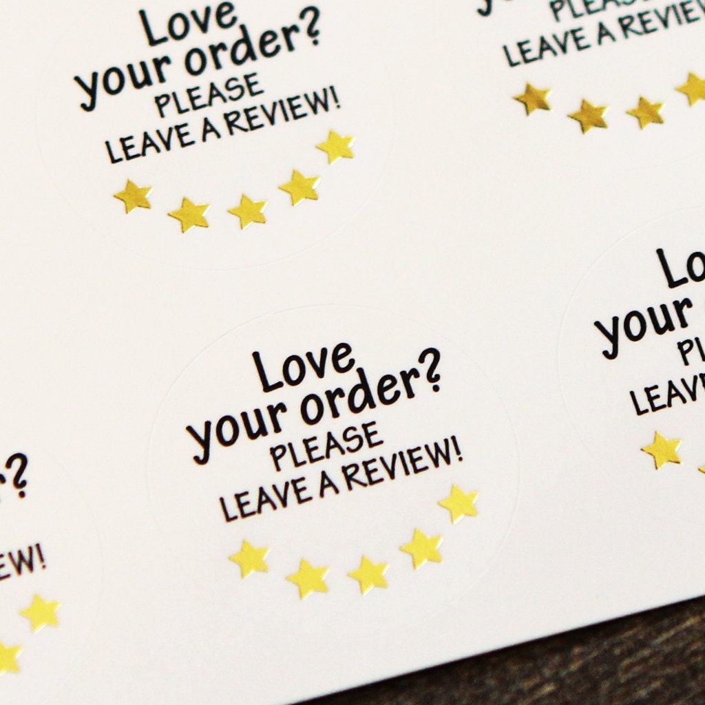 5 Star Review Sticker Design / Etsy Review Feedback Sticker | Etsy