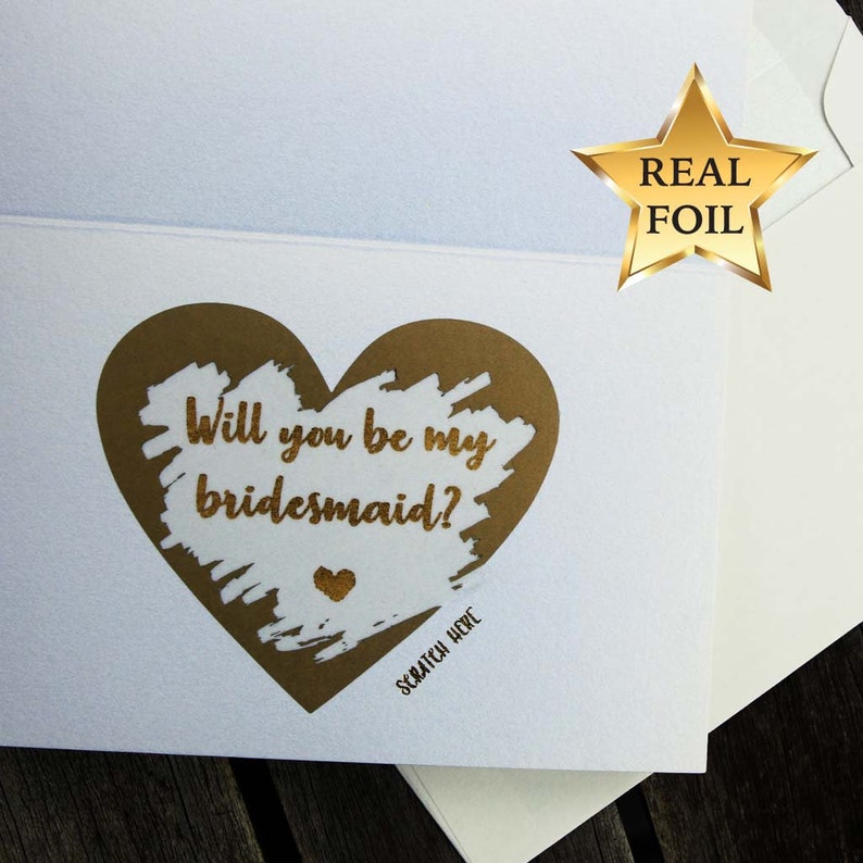 Custom Gold Foil Scratch off Cards Will You Be My Bridesmaid - Etsy