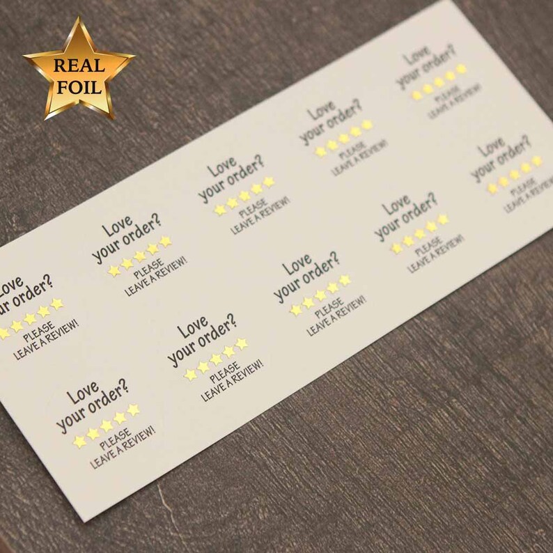 5 Star Review Sticker Design / Etsy Review Feedback Sticker - Etsy ...