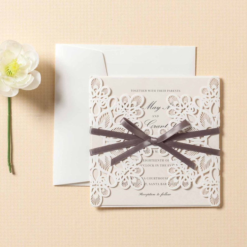 Laser Cut Wedding Invitations DIY Invites Customisable - Etsy