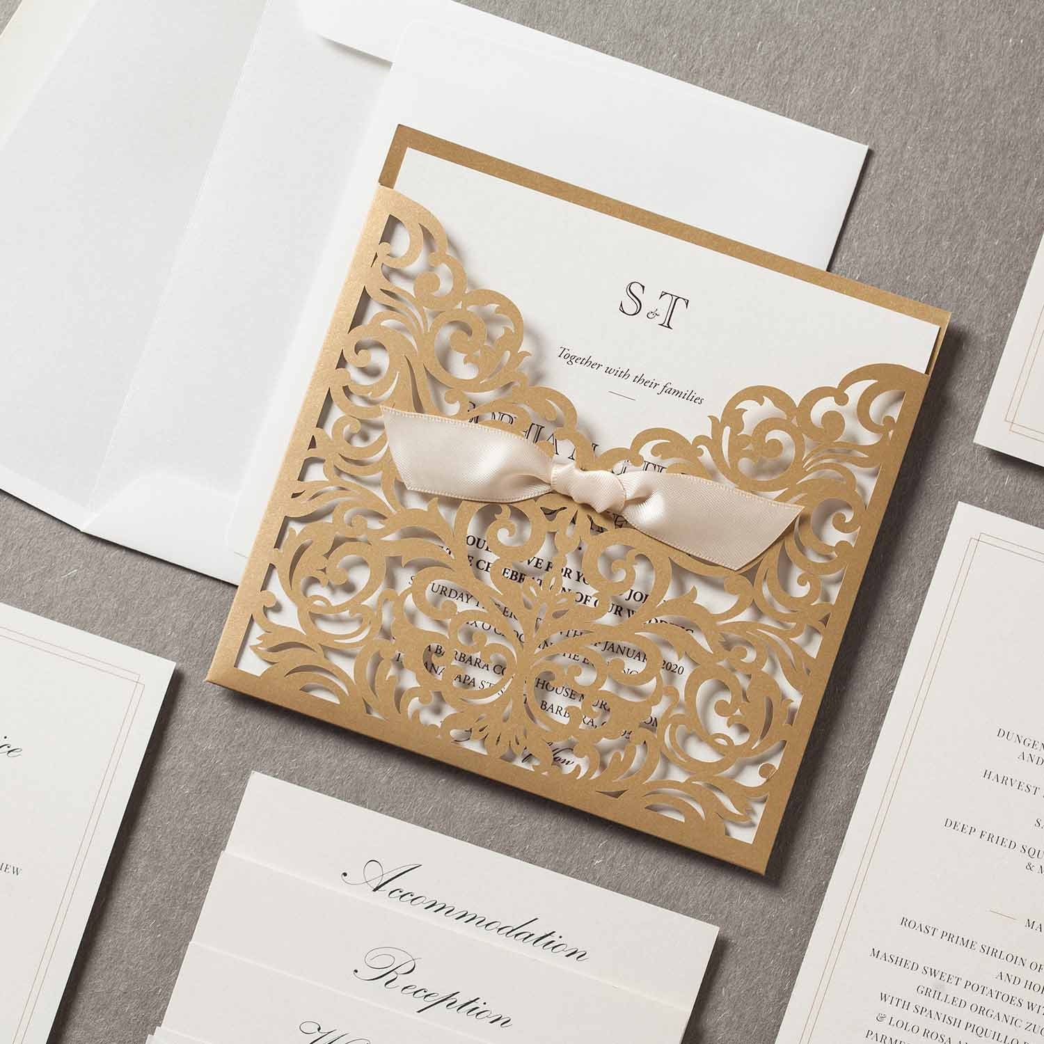 Laser Cut Wedding Invitations DIY Invites Customisable - Etsy Australia