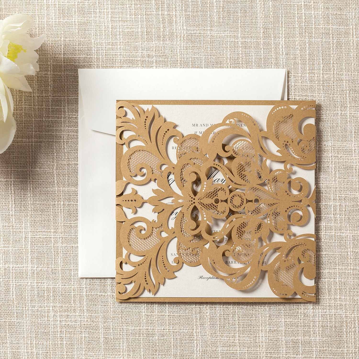 Laser cut wedding invitations DIY invitations Printable | Etsy