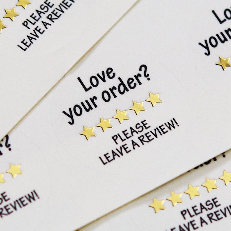 5 Star Review Sticker Design / Etsy Review Feedback Sticker - Etsy ...