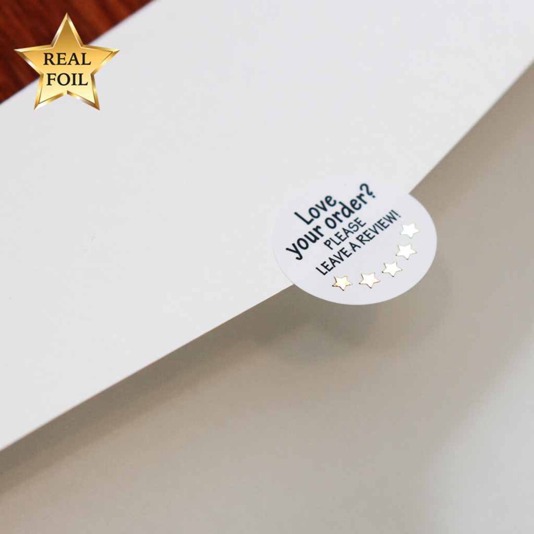 5 Star Review Sticker Design / Etsy Review Feedback Sticker Labels ...