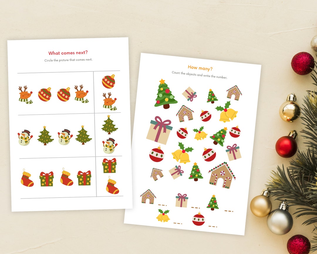 Printable Christmas Activity Book for Kids, Counting, Math Games, I Spy ...