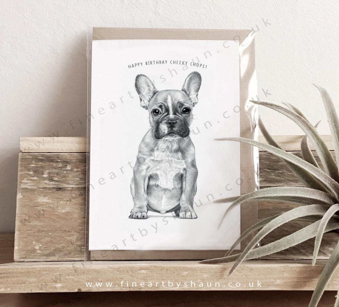Dog Frenchie Birthday Greeting Card - Etsy
