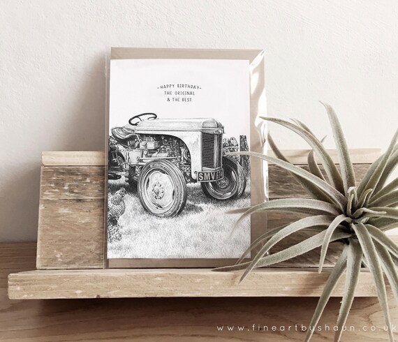Birthday Greeting Card Tractor - Etsy