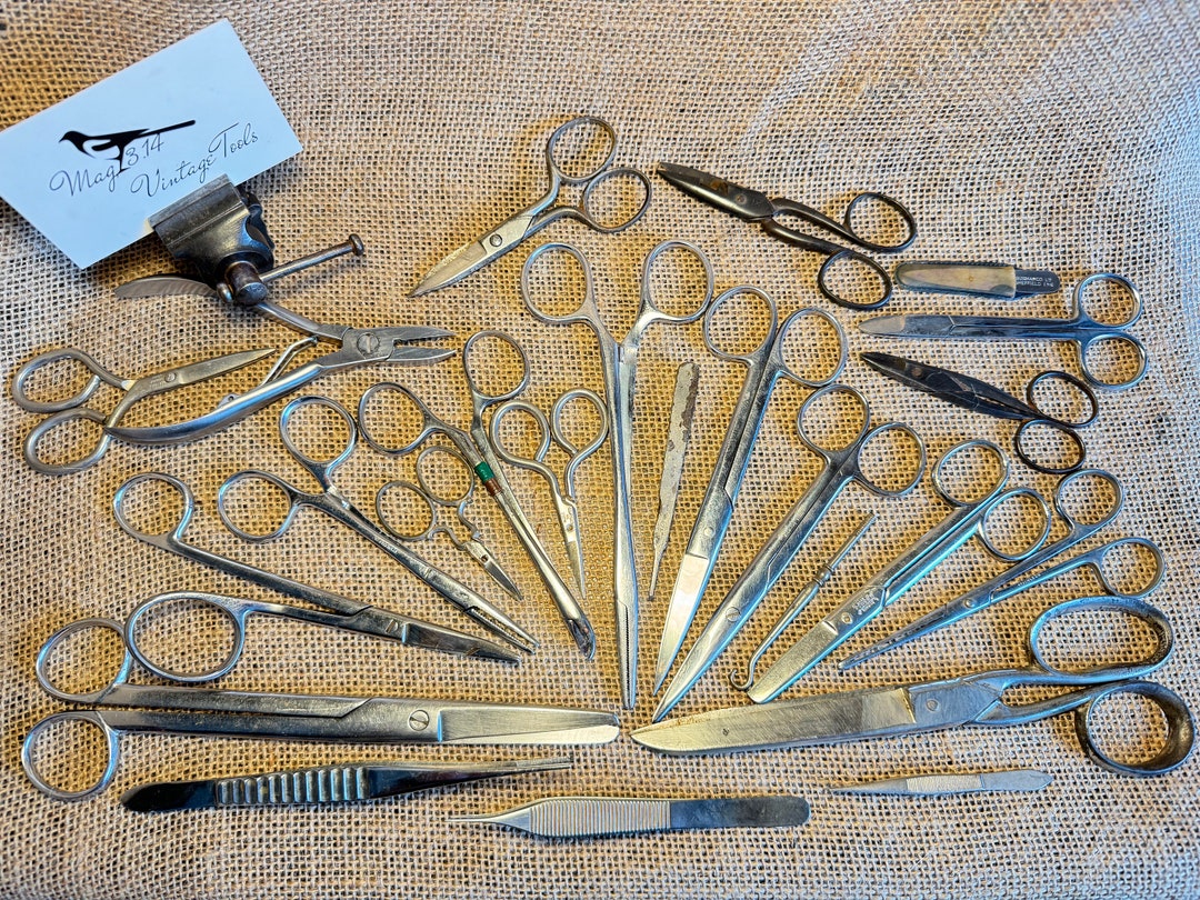 Selection of Vintage Surgical Tools, Scissors, Clamps Etc - Etsy