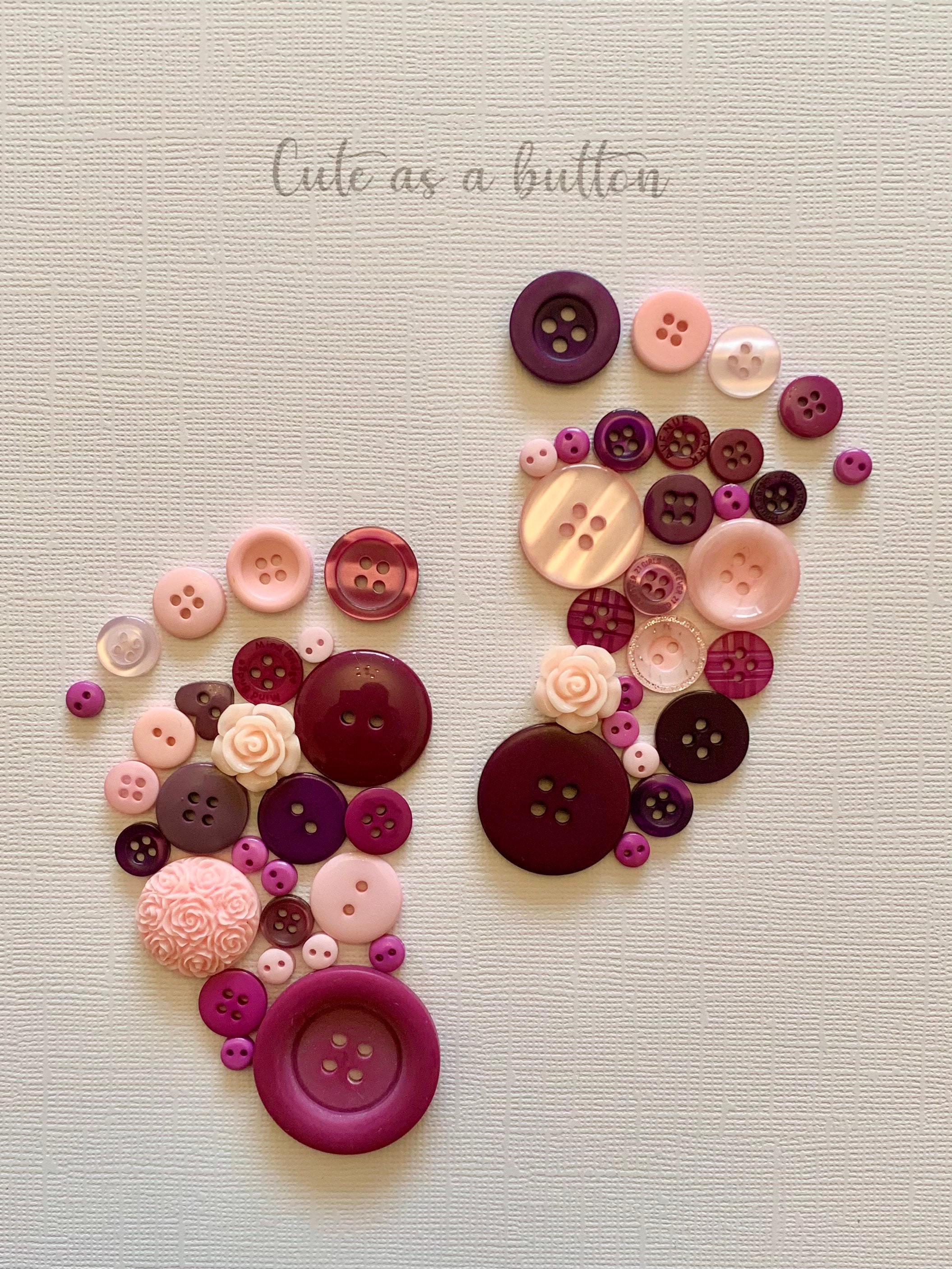 Personalised Baby Girl Button Art - Etsy