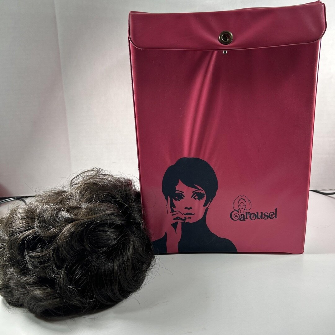Vintage 1960's Wig & Storage Case Box by Carousel Mod Gogo Twiggy Pink ...