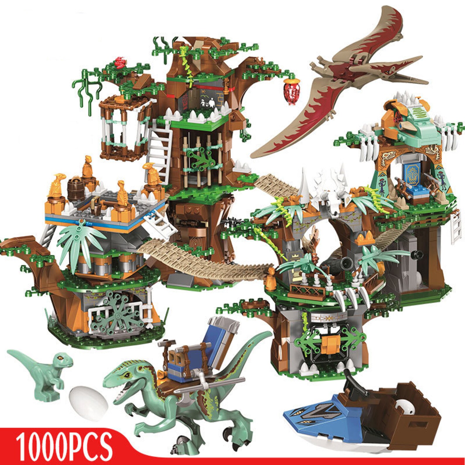 1000pcs Dinosaur Tree House Building Blocks / Bricks Sets | Etsy
